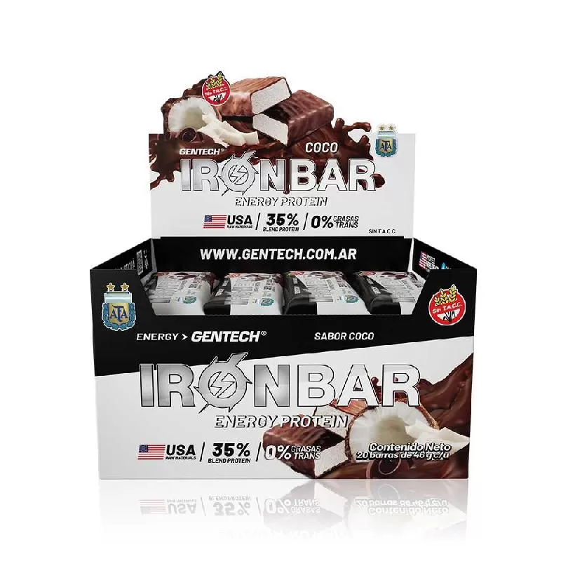 Gentech Barra Gentech Iron Bar Sabor Coco 20 u - Tienda Sancor Salud